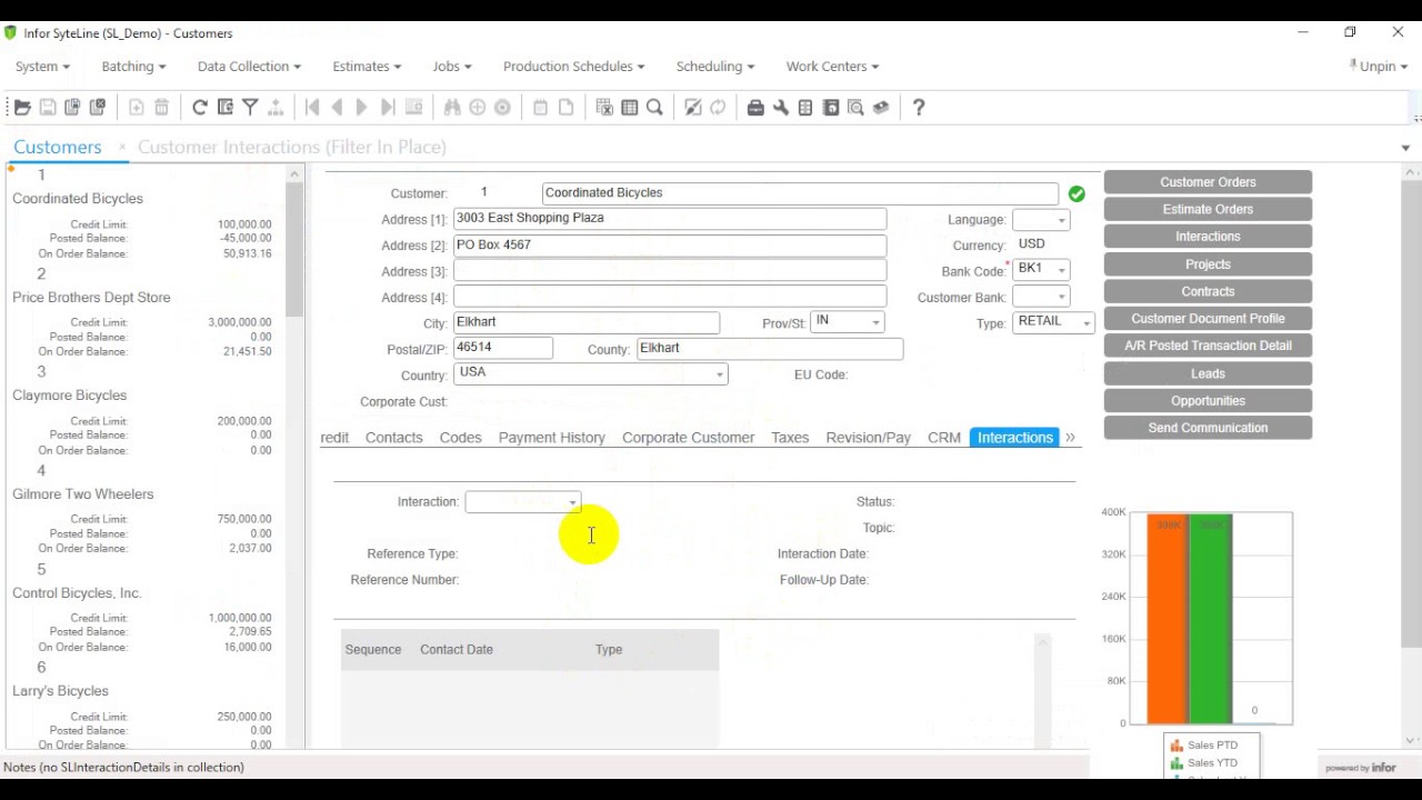 Infor CloudSuite Industrial Infor Syteline 9 Customers Form ...