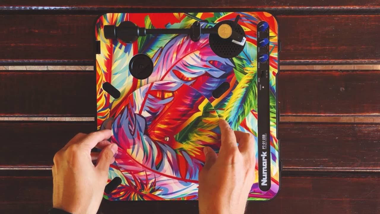 Numark PT01Scratch restickable skins - YouTube