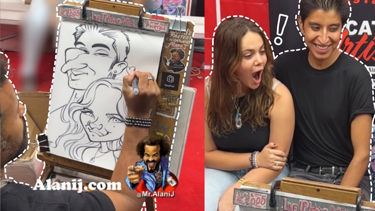 OVER-Exaggerated Drawing for this Lovely Couple! - YouTube
