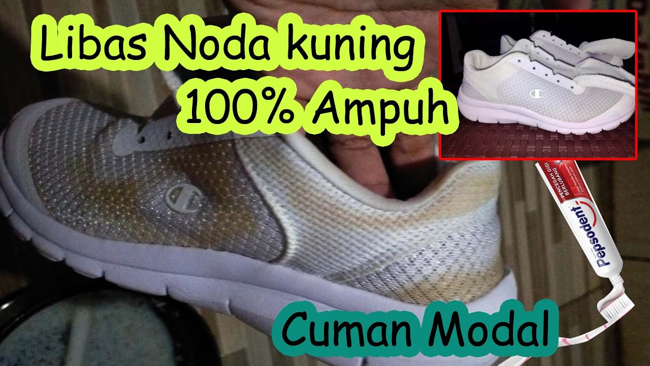 cara mengatasi noda menguning pada sepatu putih - YouTube