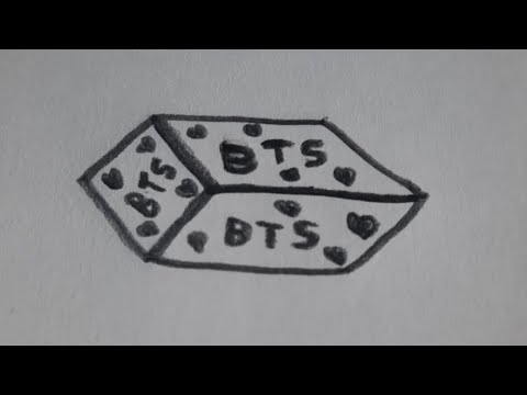 bts cube drawing 💜 step by step for kids - YouTube