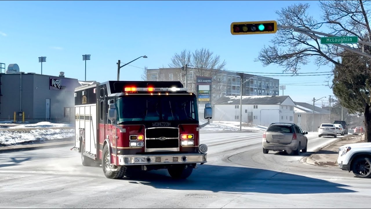 Moncton Fire Department responding to a MVC - YouTube