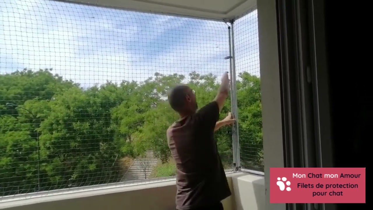 Filet de protection pour chat pour balcon, avec filet escamotable ! 🐾🐱👍 ...