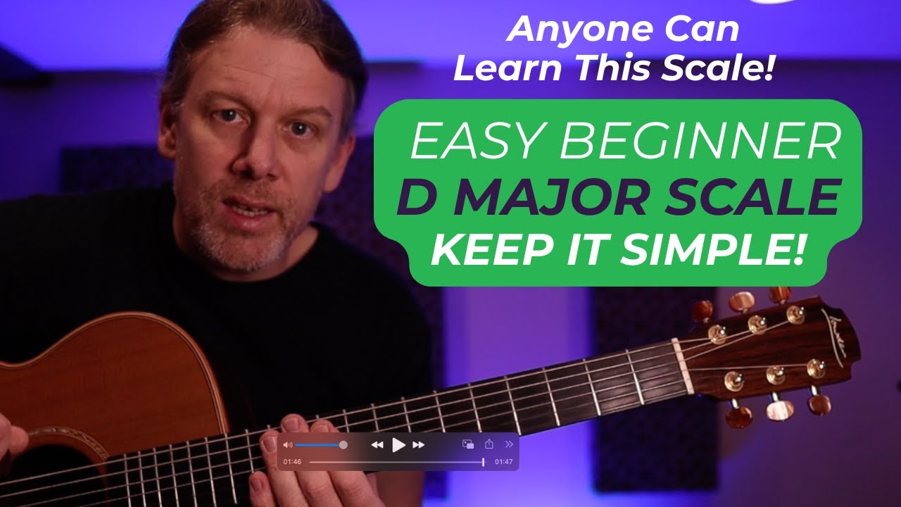Open D major scale first position - Learn Guitar - YouTube