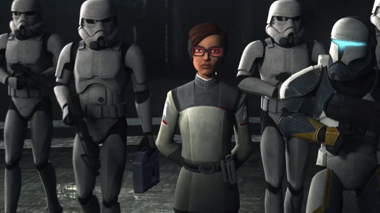 Cad Bane gives the child to Emerie Karr and Scorch | Star Wars: The Bad ...