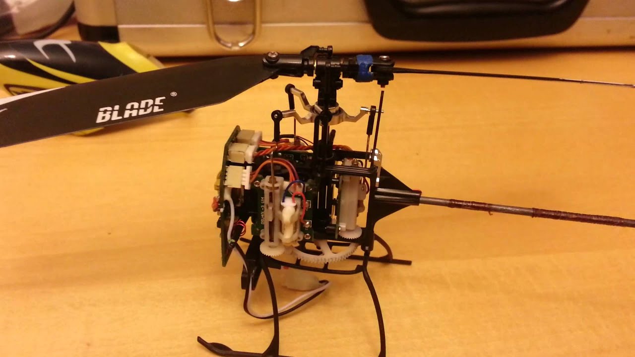 Microheli swashplate installed with anti-rotation bracket - YouTube