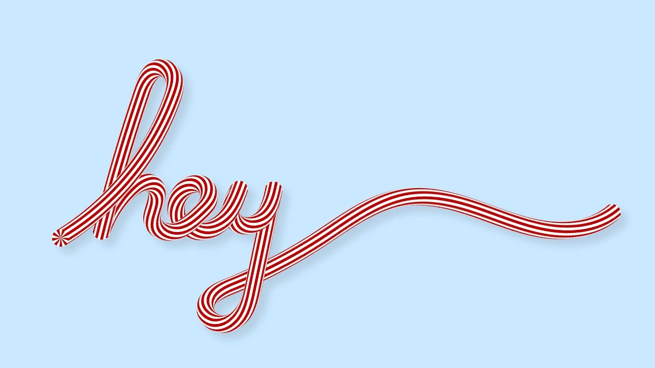 CANDY CANE 3D TEXT EASY EFFECT IN ADOBE ILLUSTRATOR - YouTube