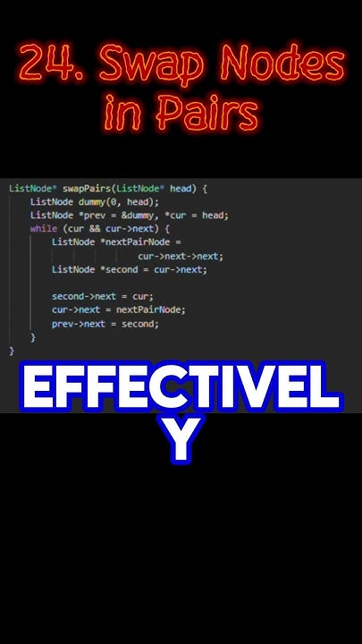Apple's Favorite Coding Question | Swap Nodes in Pairs | LeetCode 24 - YouTube