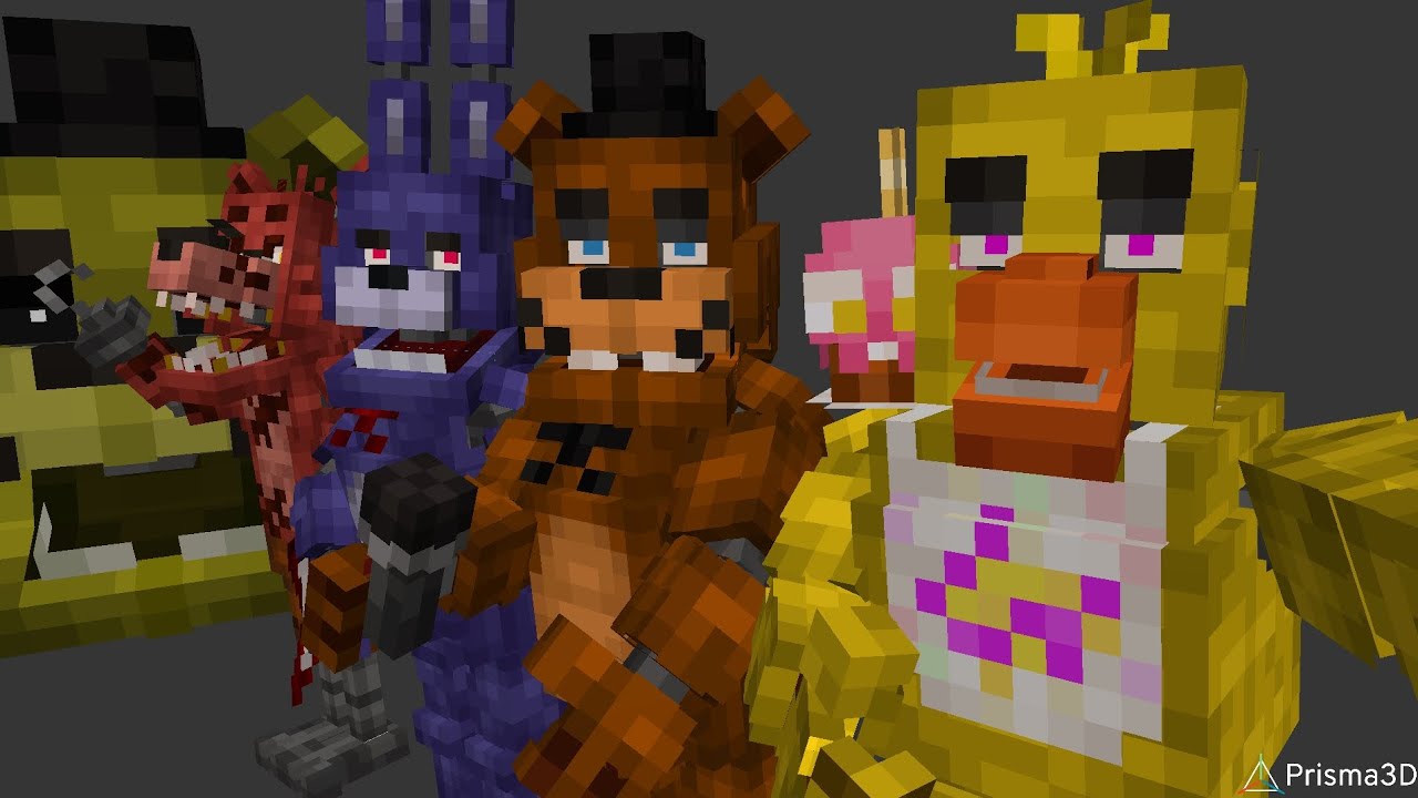 FNaF Minecraft Models Prisma3D Download - YouTube