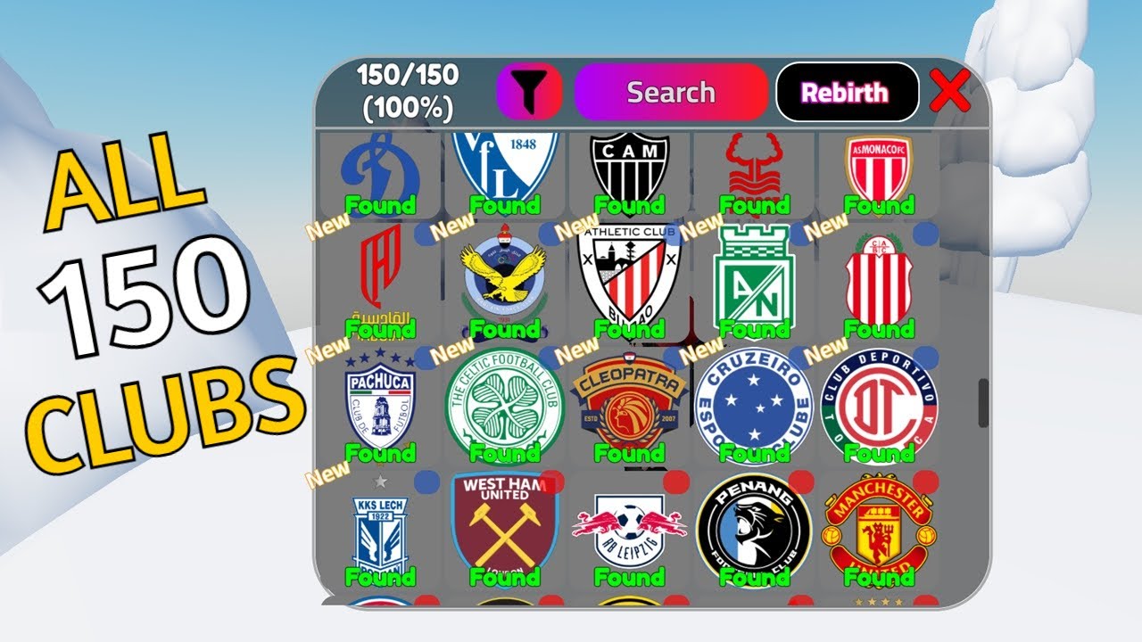 Roblox Find The Football Clubs Walkthrough - All 150 Clubs - YouTube