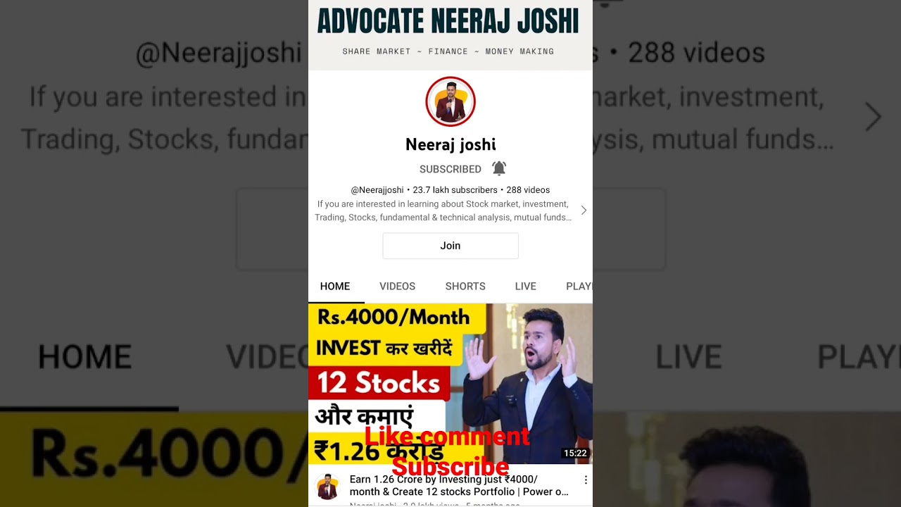 about neeraj joshi.#trading #investing #banknifty - YouTube