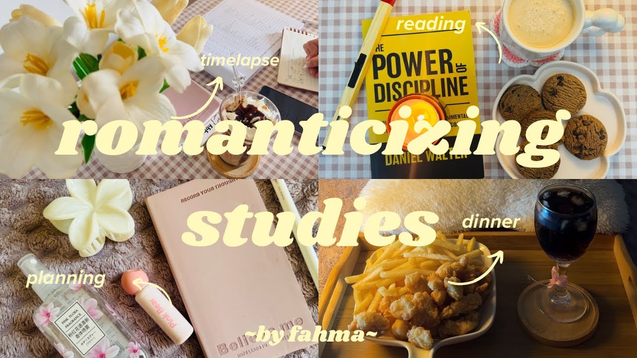 romanticizing studying 🌷~ study with me + timelapse, coffee ☕️, making ...