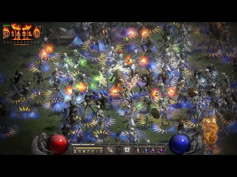 Diablo 2 Resurrected Summoner Necromancer destroying cow level with ...