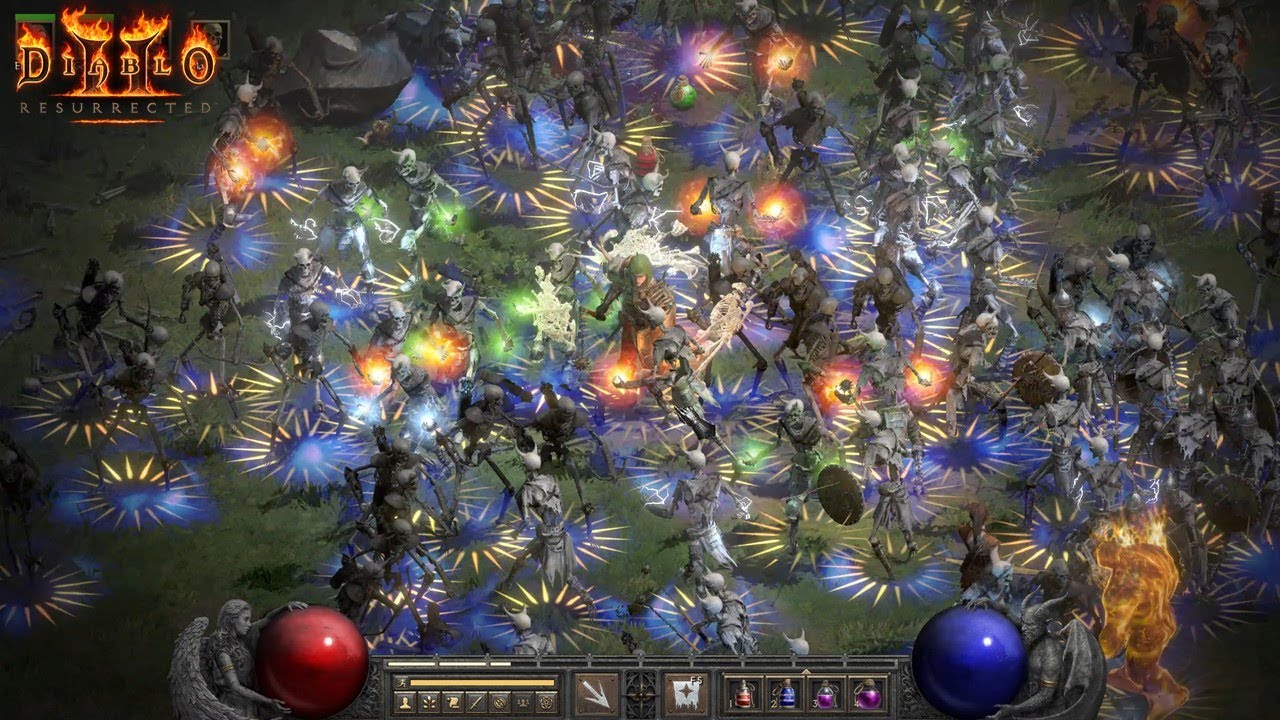 Diablo 2 Resurrected Summoner Necromancer destroying cow level with ...