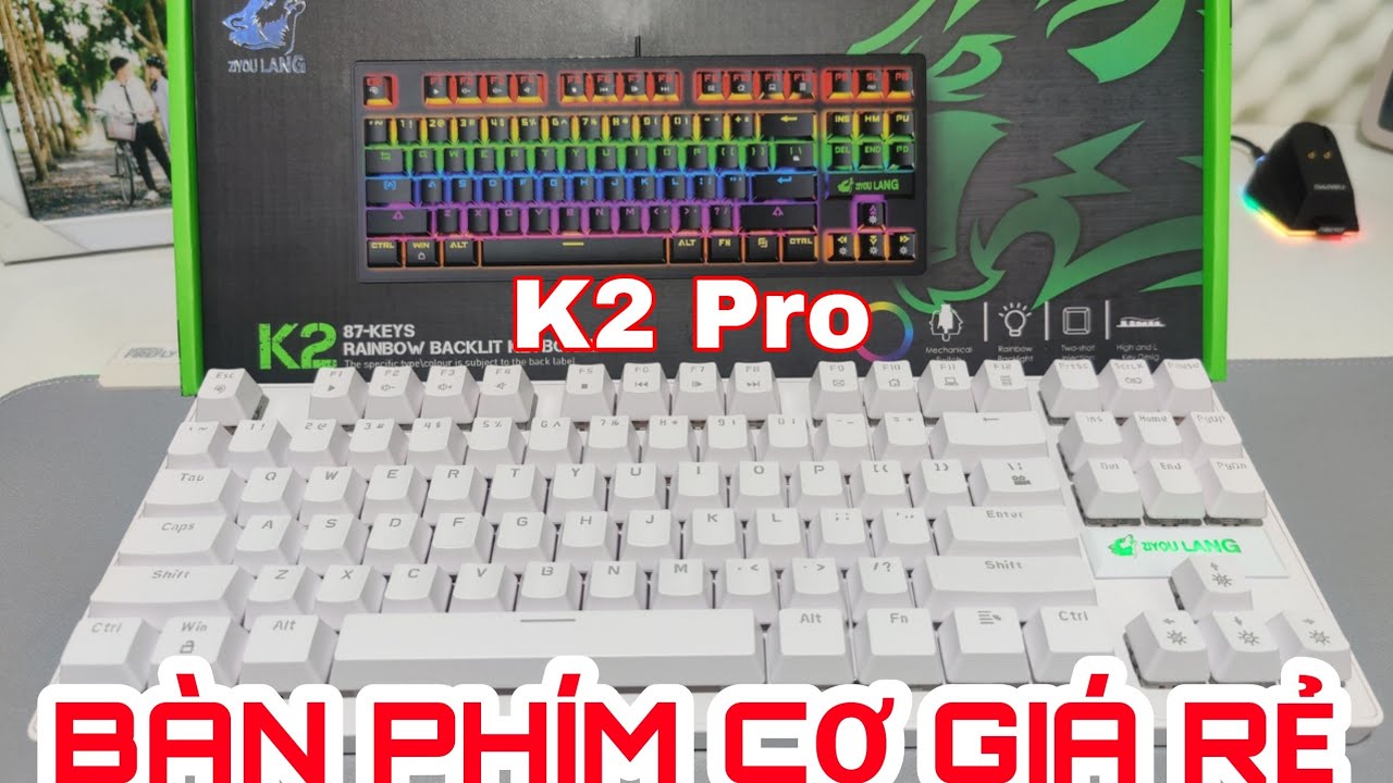 Mở hộp và đánh giá nhanh: bàn phím cơ giá rẻ K2 Pro - YouTube