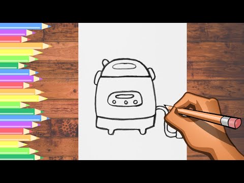 Belajar Menggambar dan Mewarnai Rice Cooker Untuk Anak-anak - YouTube