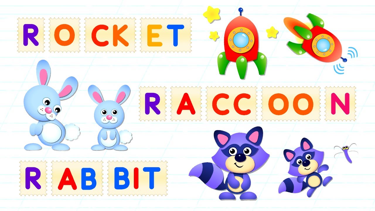 Bini ABC Phonics Academy - Letter R - RABBIT, RACCOON, ROCKET | Bini ...