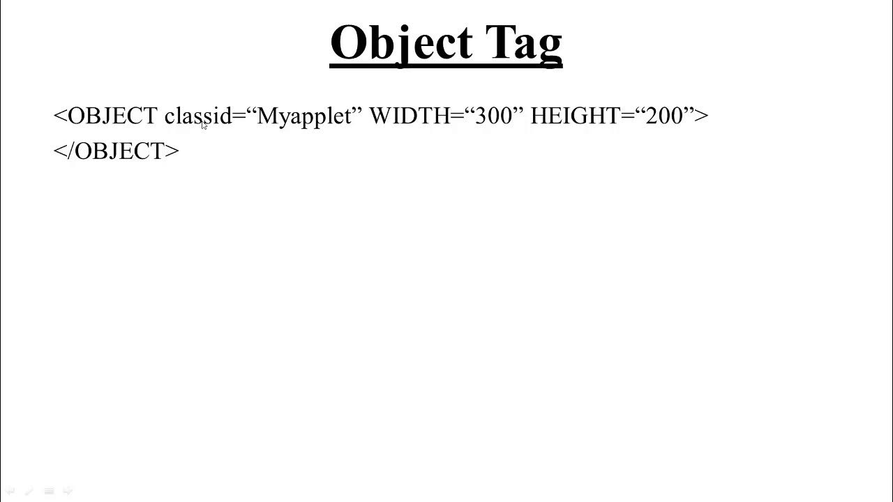 Object Tag in Java Applet (Hindi) - YouTube