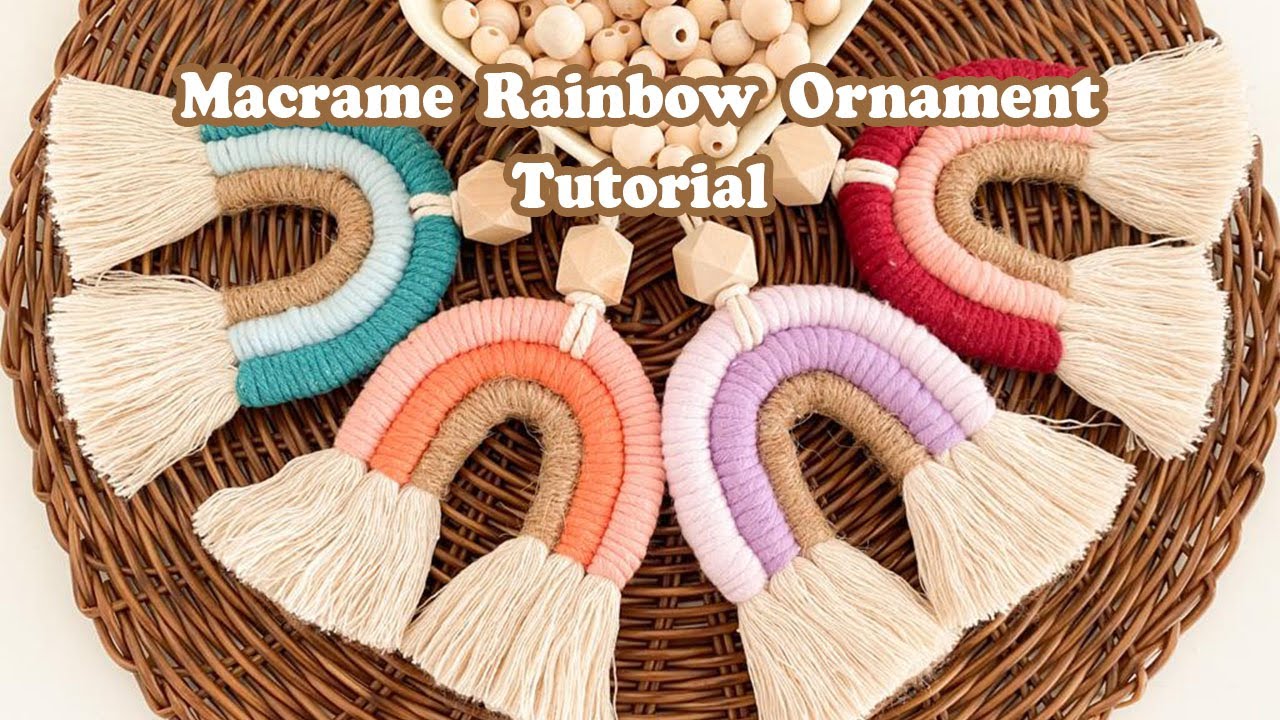 Macrame Rainbow TUTORIAL #5 | DIY Keychain for beginners | Easy pattern STEP BY STEP ...