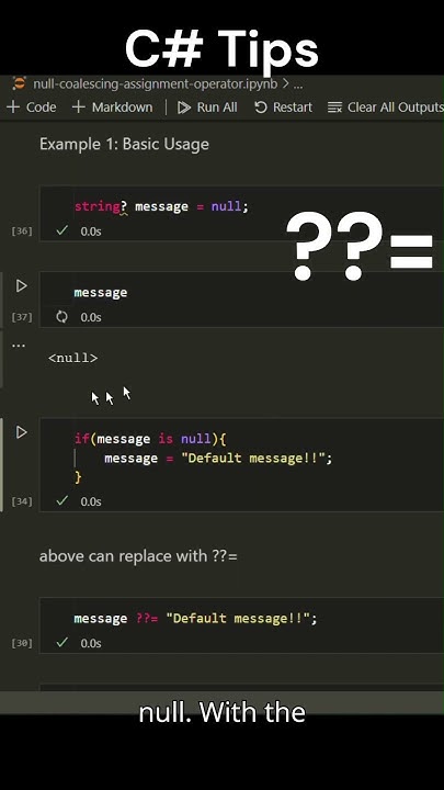 Cshap Tips Null Coalescing Assignment Operator Shorts Coding Codingtips Csharp Youtube