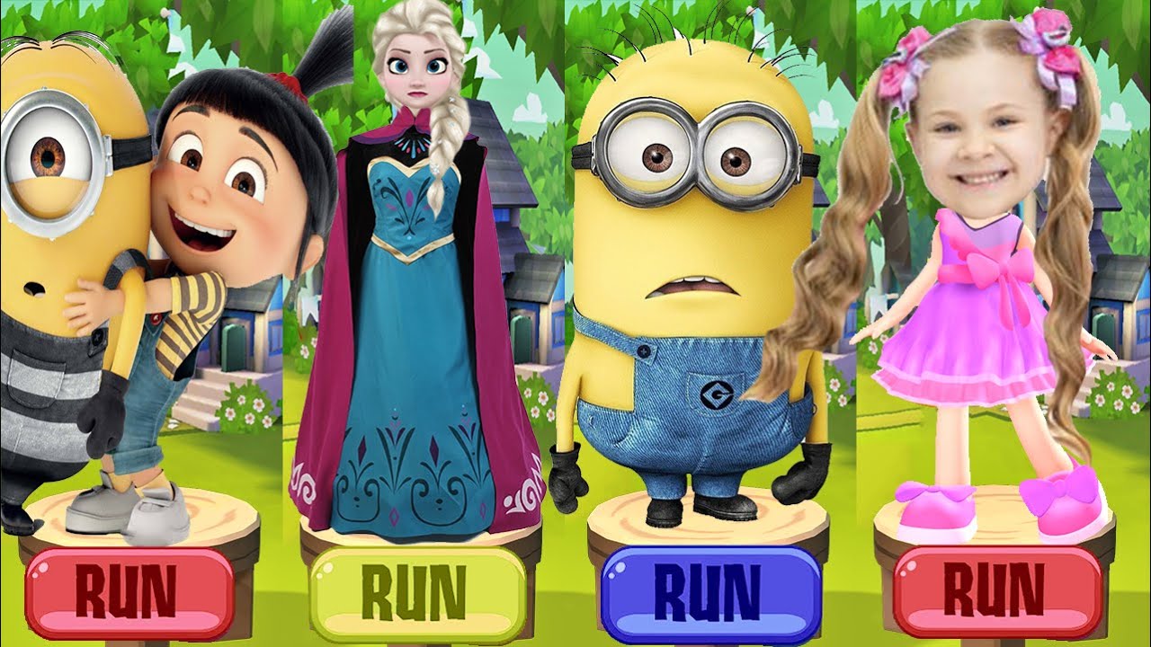 Despicable Me: Minion Rush vs Love Diana Pet Dash vs Elsa Run Gameplay ...