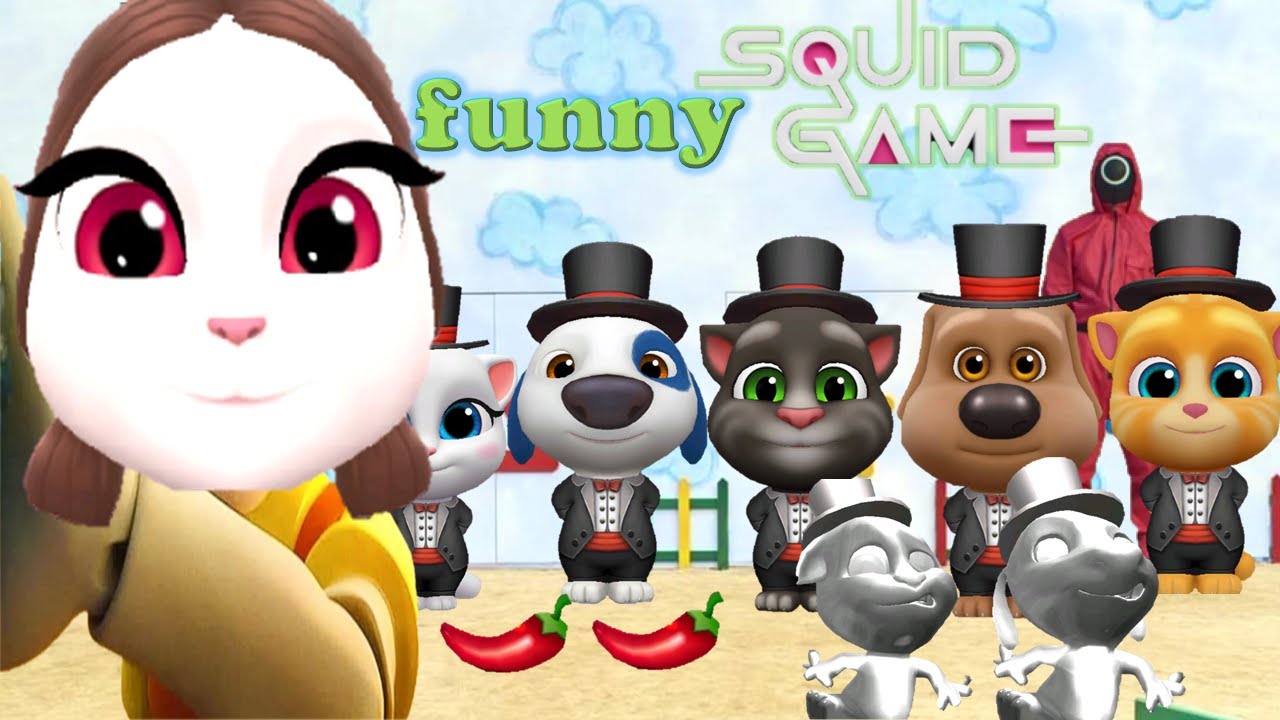 My Talking Tom Friends "Funny Squid Game" Talking Angela2 Squid doll ...