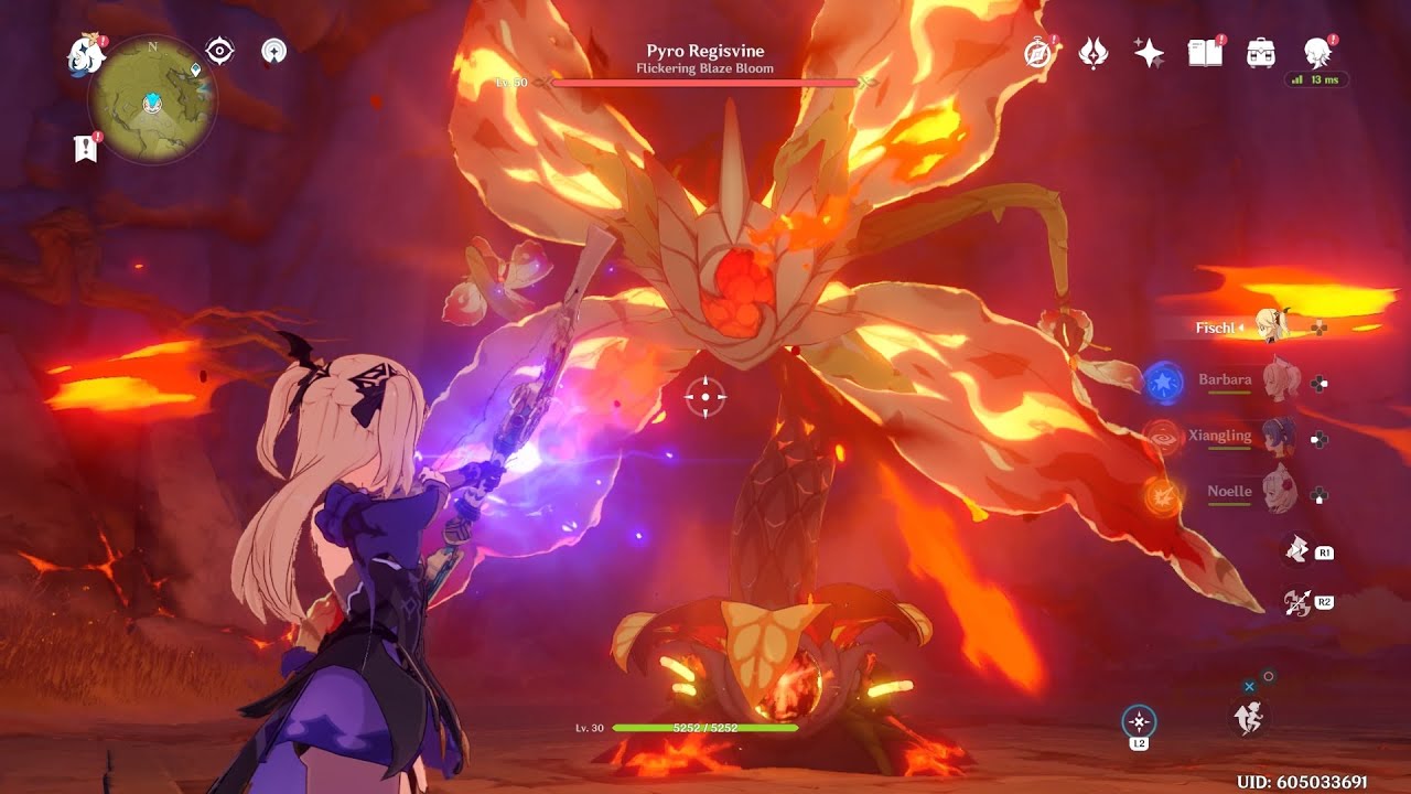 Pyro Regisvine Elite Boss Fight (Low Level Challenge) - Genshin Impact ...