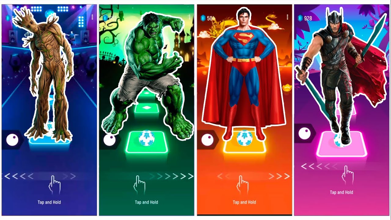 Telis Hop EDM Rush - Groot vs Hulk vs Superman vs Thor - YouTube