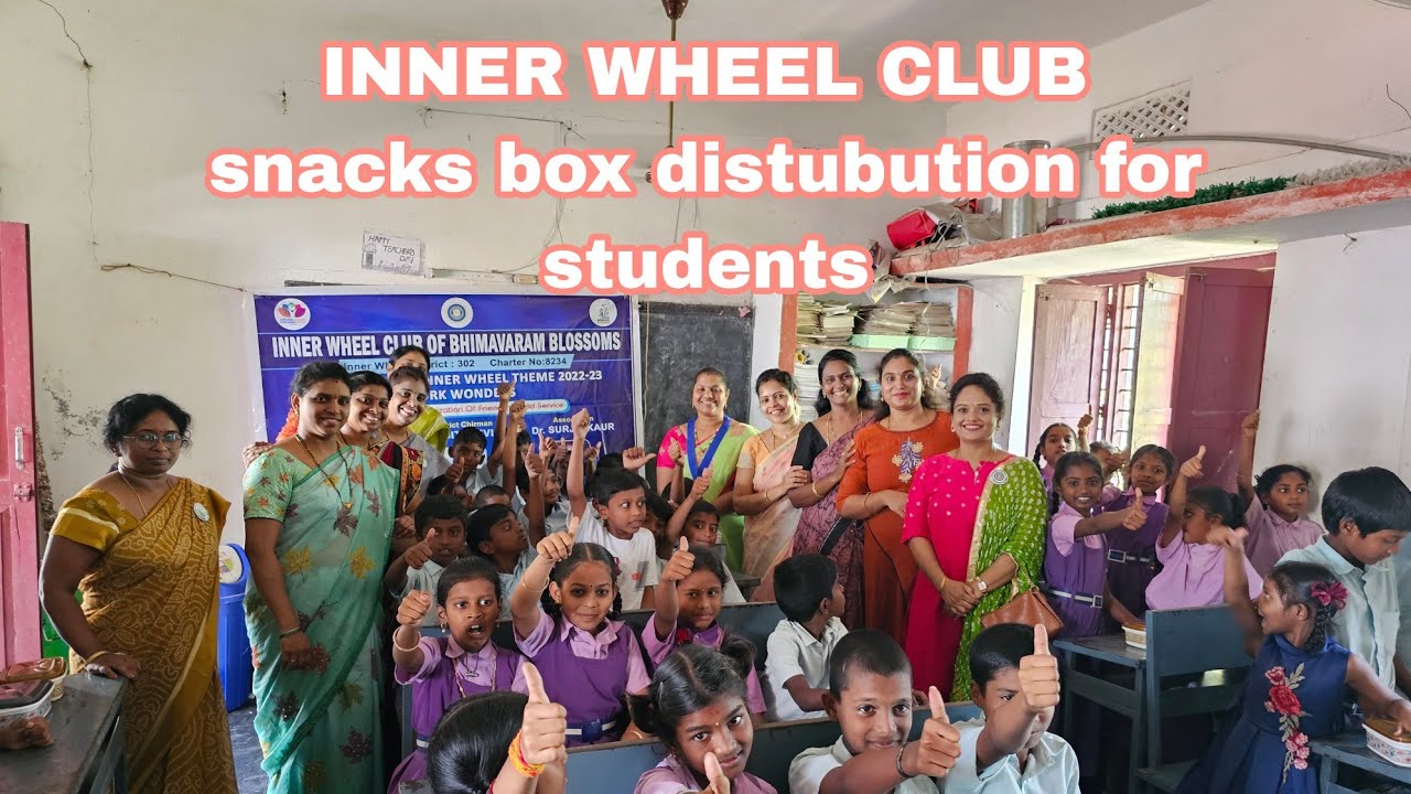 INNER WHEEL CLUB distributing snacks boxs | encouraging the students to ...