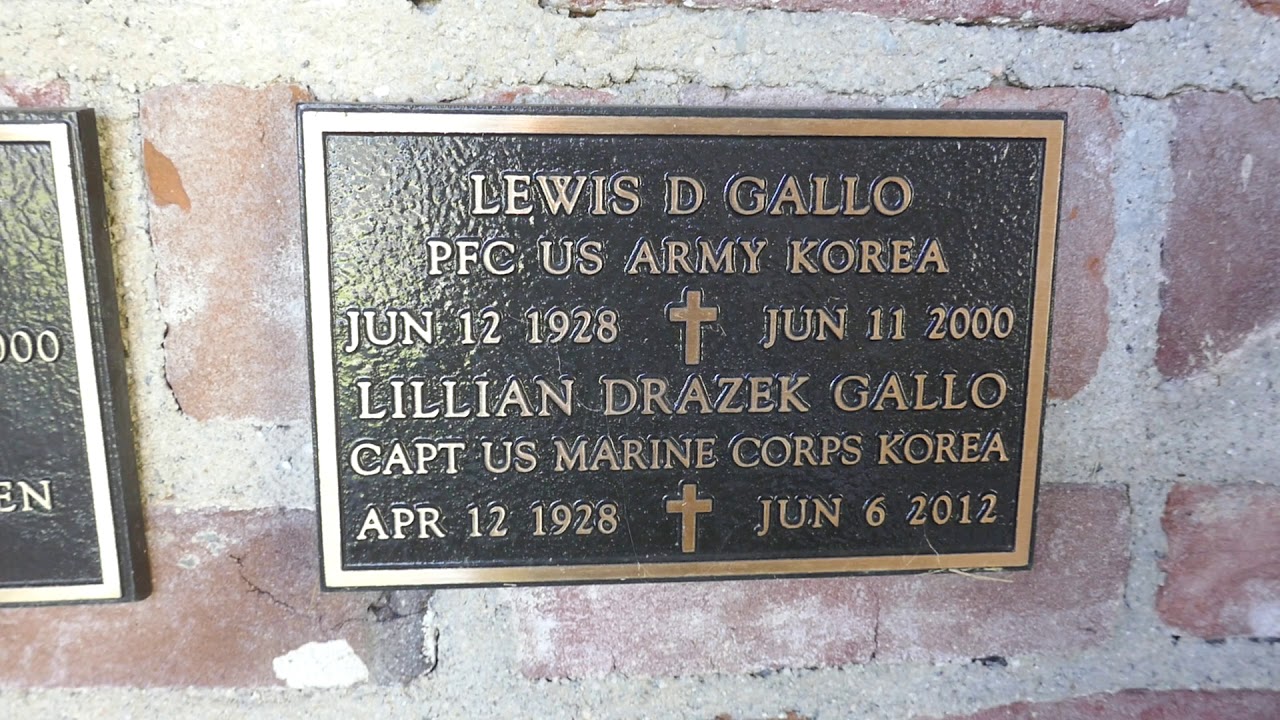 Actor Lew Gallo Lillian Gallo Graves Los Angeles National Cemetery LA ...