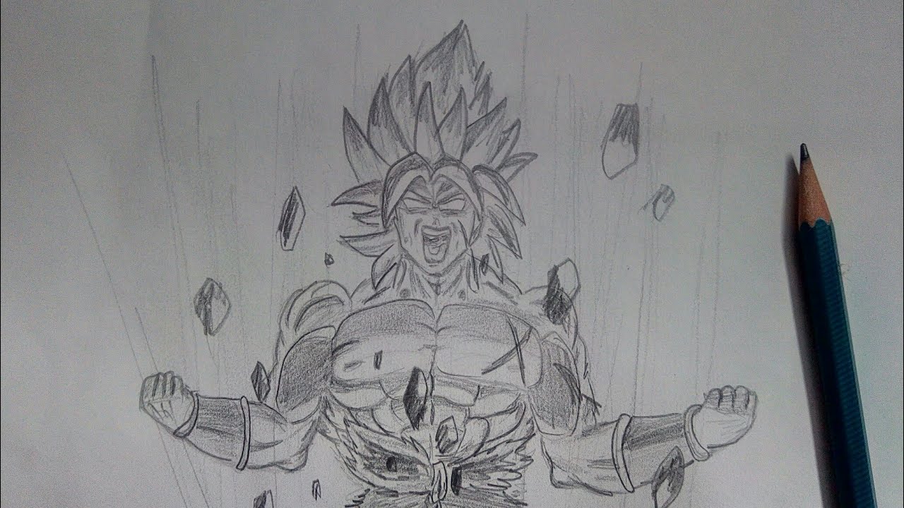 How to draw easy Broly picture in pencil sketch / step by step easy ...