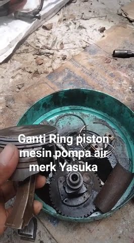 ganti ring piston mesin pompa air merk Yasuka - YouTube