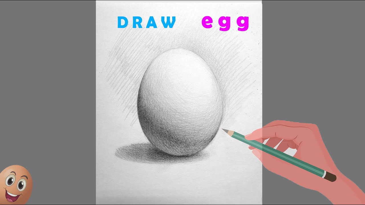 EGG PICTURE... How to draw an egg with a pencil.. SKETCH - YouTube
