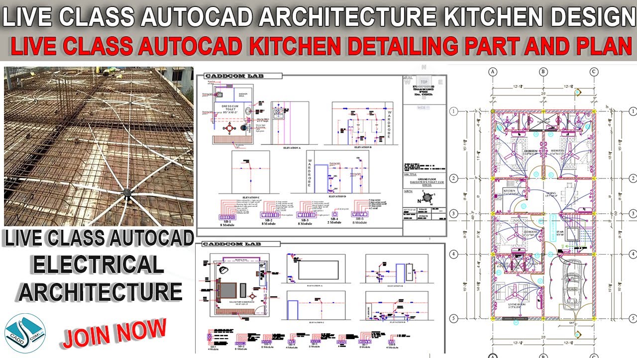 Live Class Students Autocad Architecture Electrical Elevation and Plan Most Important-#viral # ...