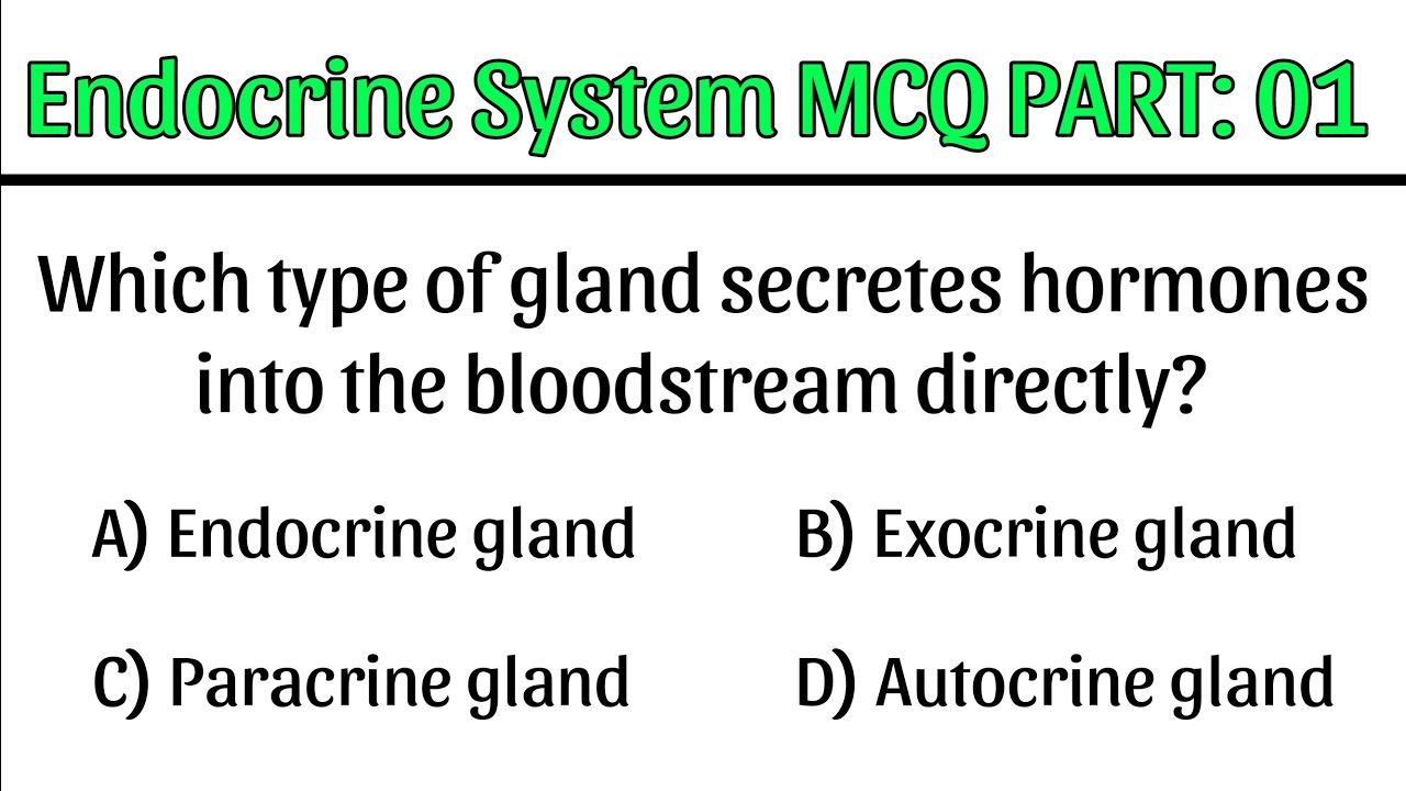 Endocrine System MCQ |PART: 01| |endocrine system mcq neet||neet mcq ...