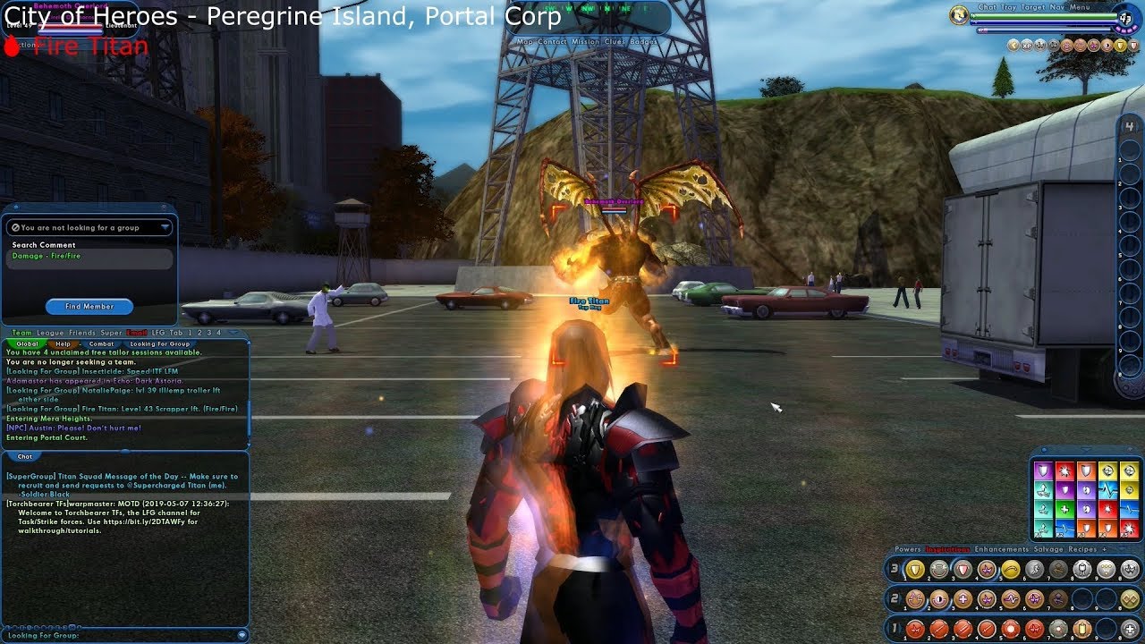 City of Heroes - Peregrine Island, Portal Corp - Fire Titan - YouTube