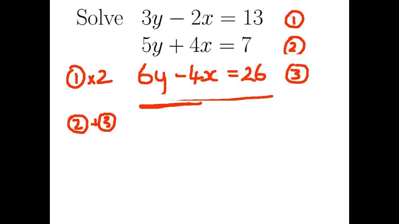Year 8: Simultaneous equations 3 - YouTube