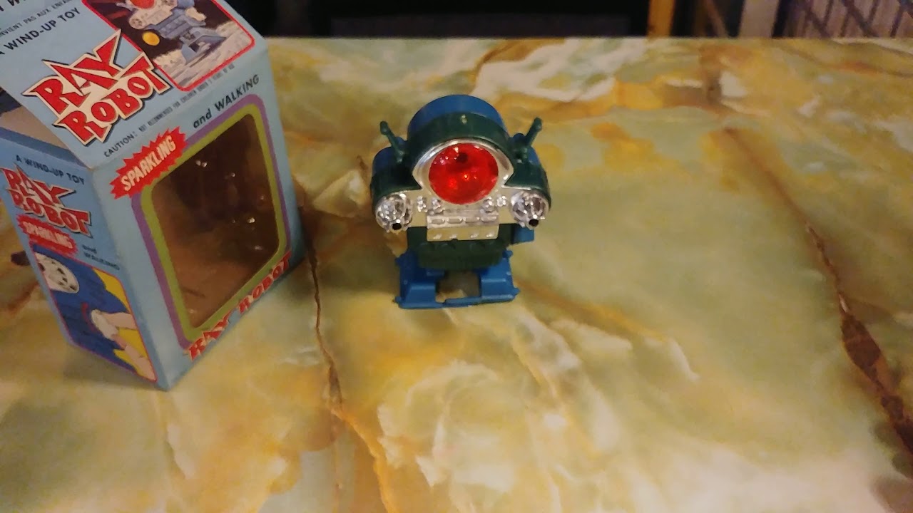 Vintage 1980s windup toy robot sparks and walk NOS Old Habits Singapore ...