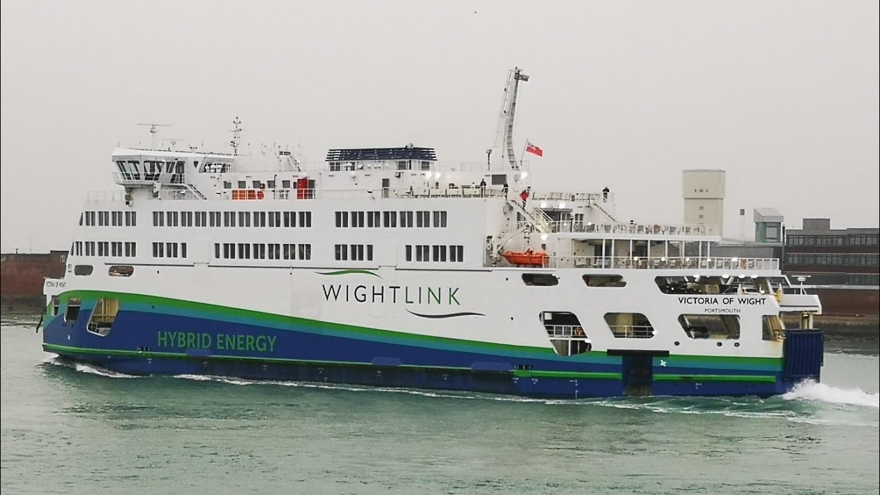 Internal POV tour of Wightlink's Victoria of Wight hybrid ferry running ...