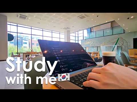 Study With Me in Seoul 🇰🇷 Aesthetic Starbucks Cafe | 25/5 Pomodoro | Cafe Jazz