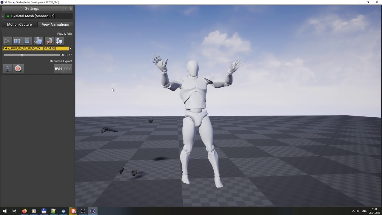 VR Mocap Studio: browse recorded animation sequences - YouTube