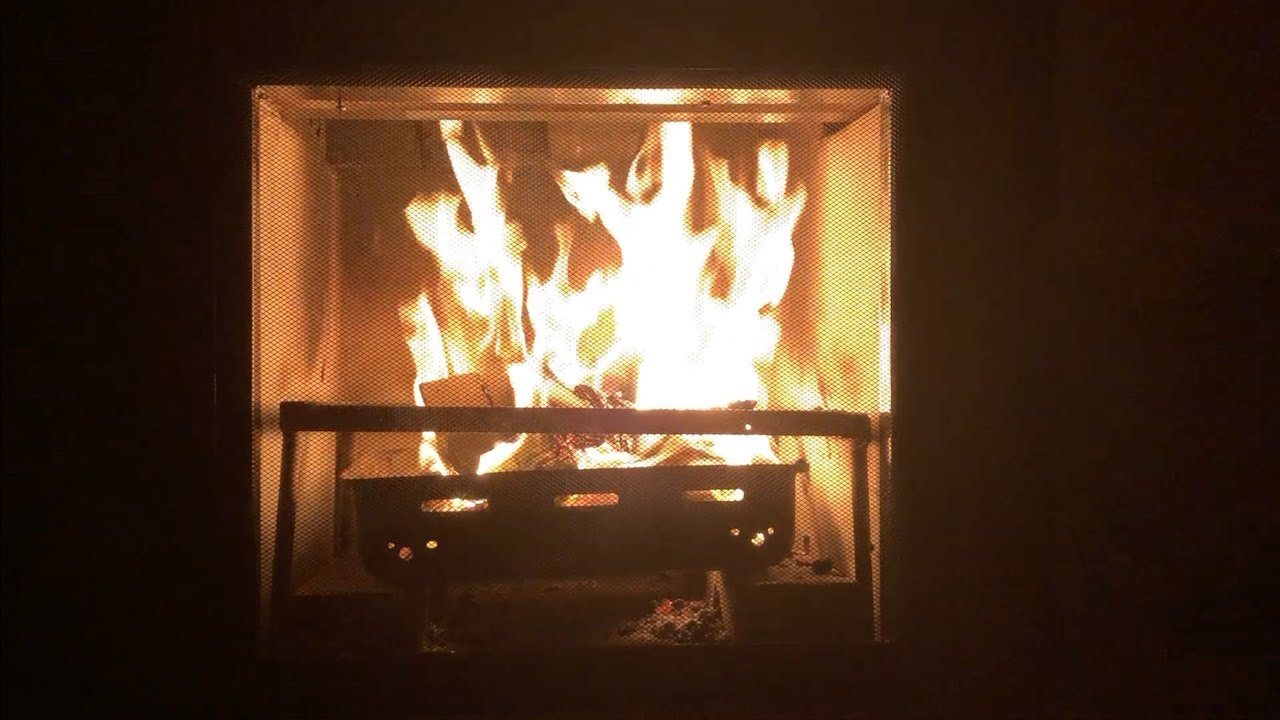 Fireplace Burning with Cars Passing By - Relaxing Sounds Actually - YouTube