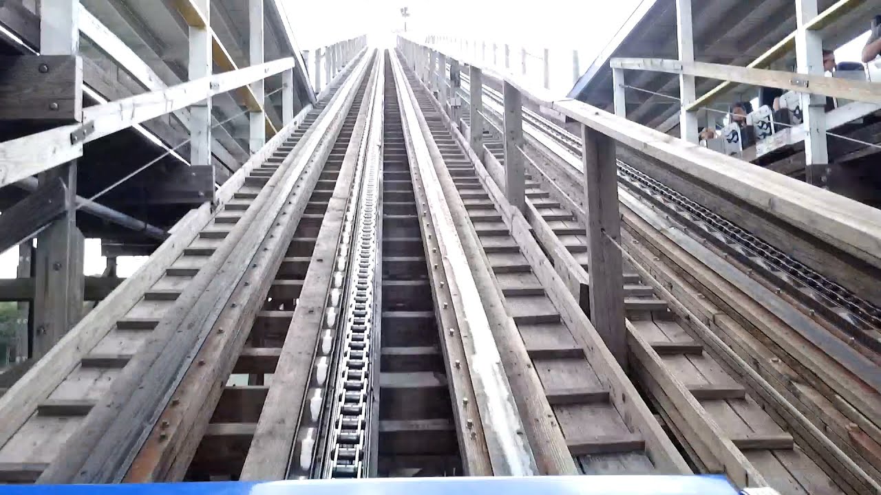 Thunder Road Carowinds Classic Wooden Roller Coaster POVs - YouTube