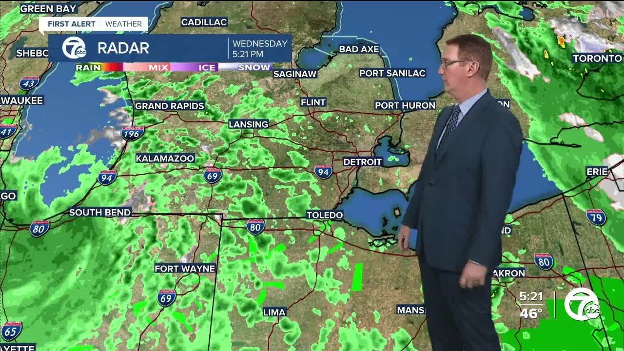 Passing rain showers with a few flakes - YouTube