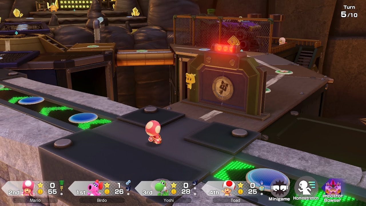 Super Mario Party Jamboree #131 King Bowser's Keep Toadette vs Toad vs ...