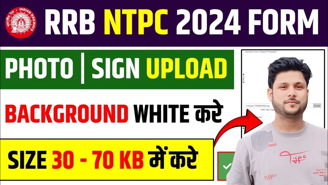 RRB NTPC Photo/Signature Upload Kare|RRB NTPC Photo Background White ...