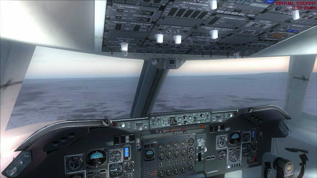 FS2004 747-200 Landing in Washington Dulles - YouTube