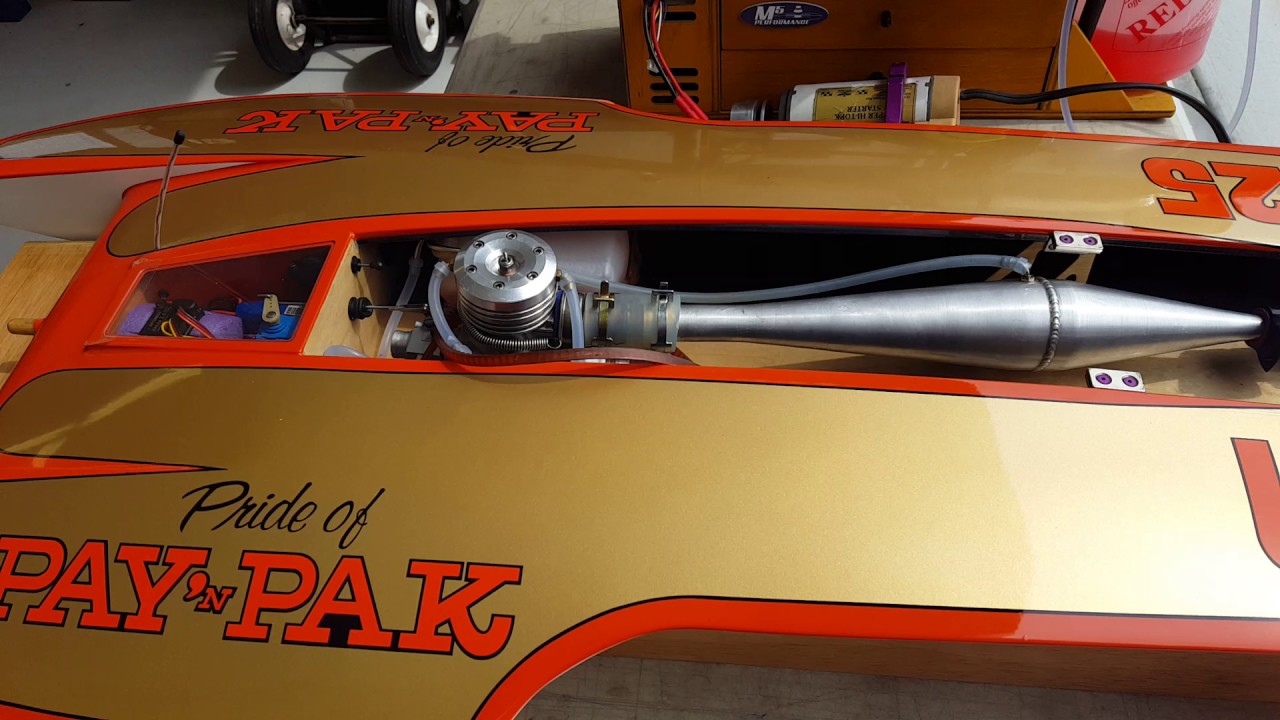 RC Unlimiteds Pay n Pak Nitro RC Hydroplane First Run 2017 - YouTube