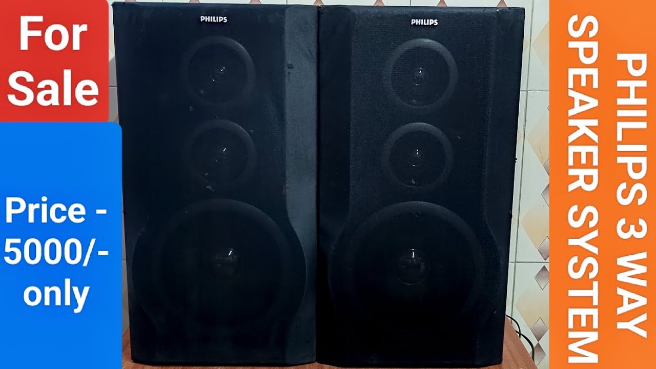 PHILIPS 3 WAY SPEAKER SYSTEM Nice Sound Quality and Condition Contact ...
