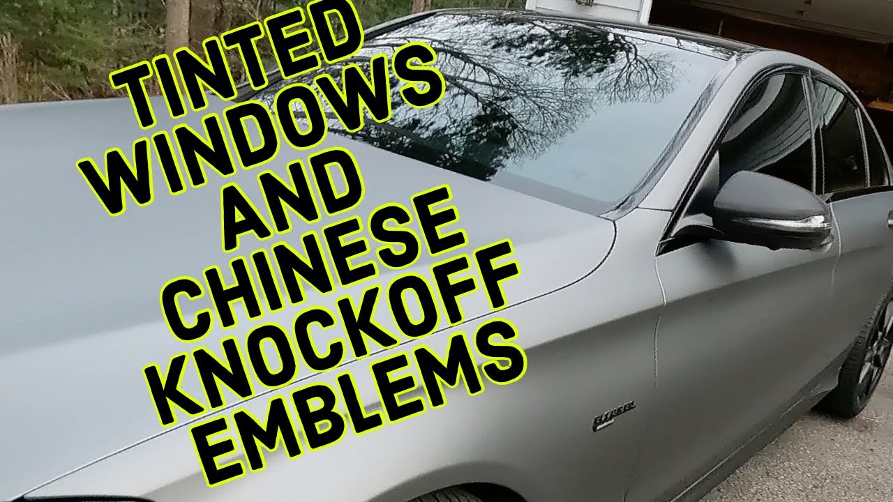 C43 window tint, black emblems - YouTube